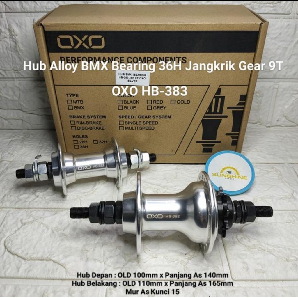 Jual Hub Freehub Bearing 36H OXO HB383 Alloy Single 1 Speed Gir ...