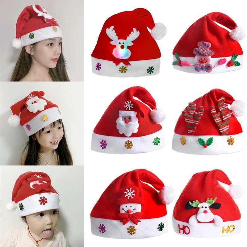 Jual [ORGM] Perlengkapan Pesta Topi Natal Topi Santa Merah Snowman Rusa ...