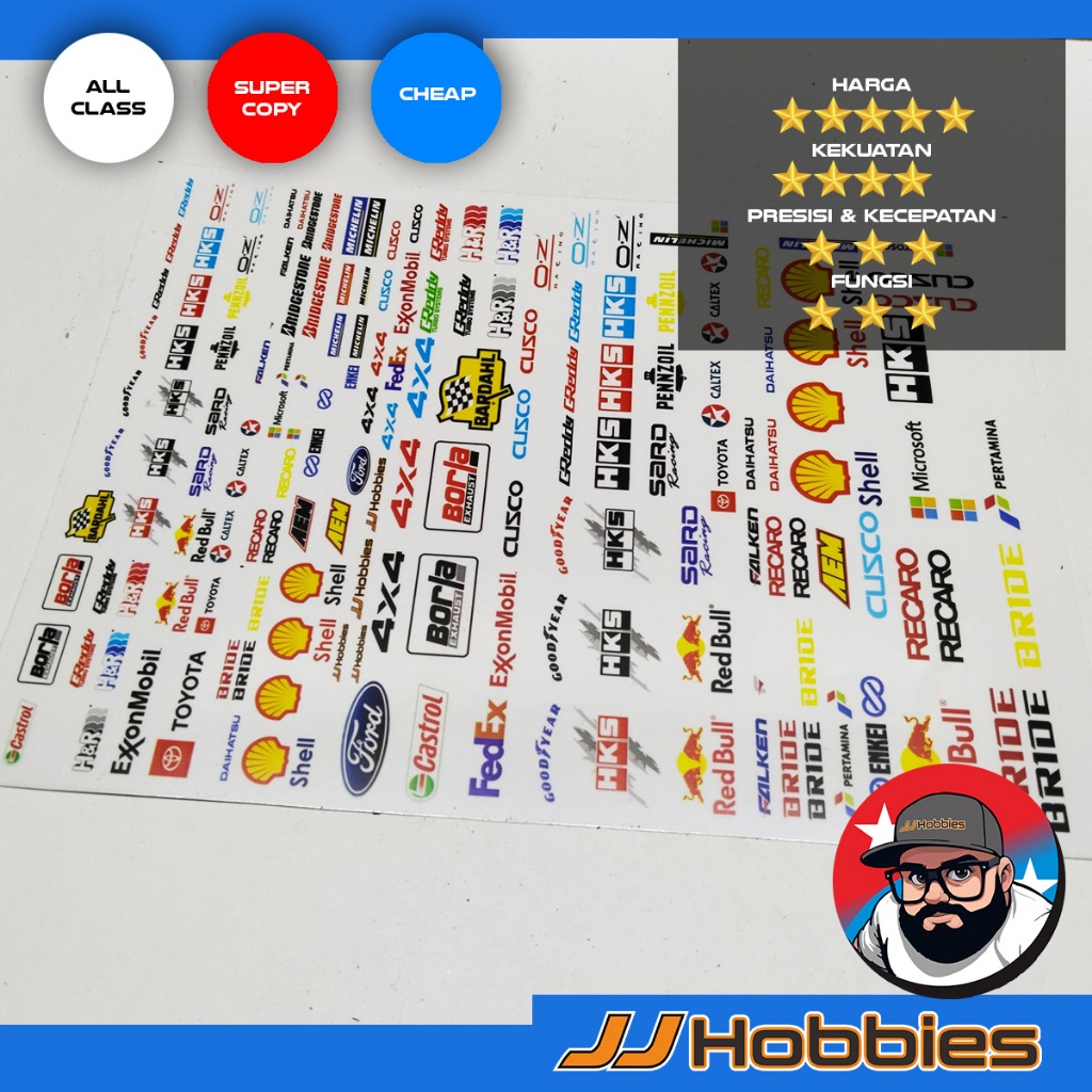 Jual Custom Decal Tamiya - Logo Sponsor A | Shopee Indonesia