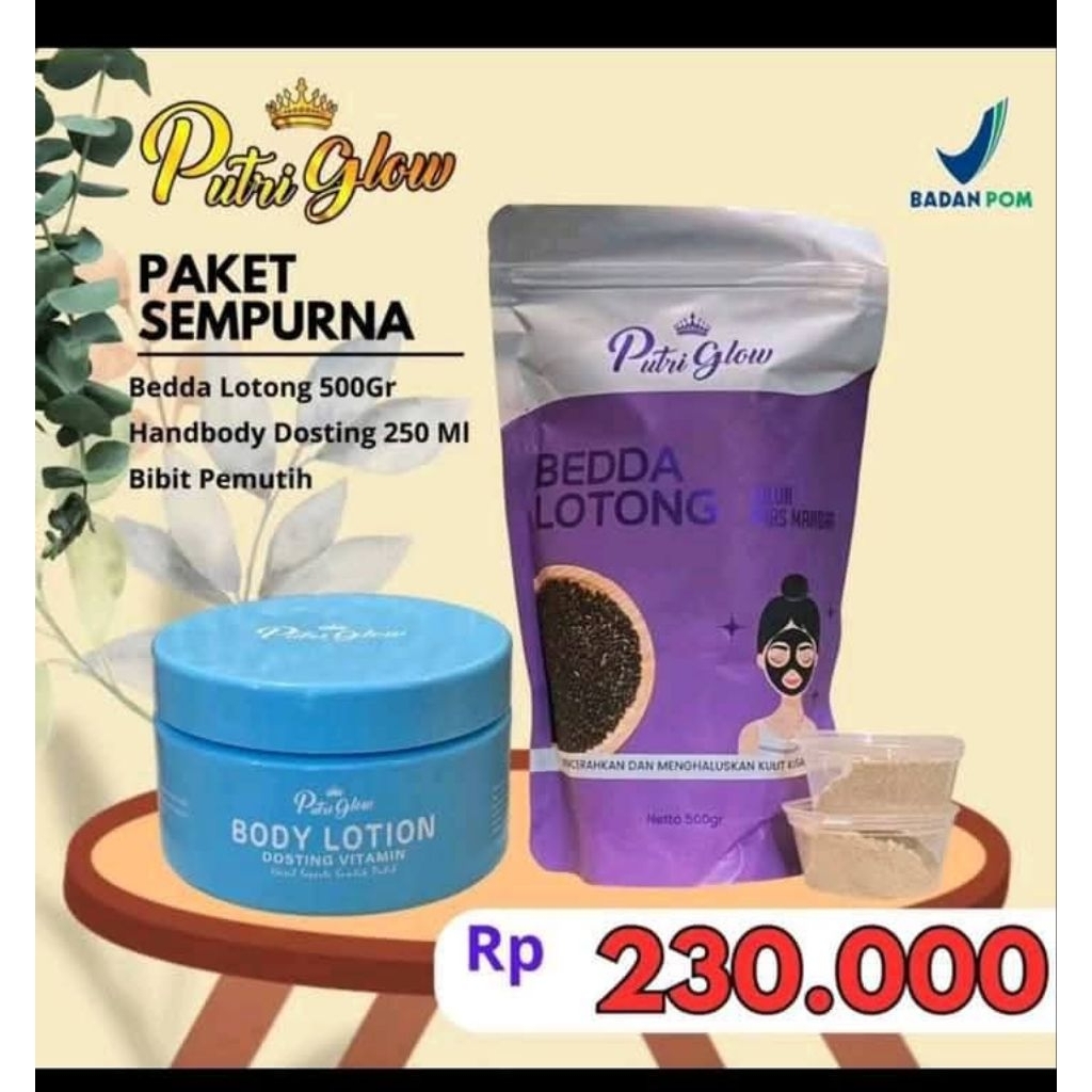 Jual putri glow paket hemat bedda lotong dan handbody | Shopee Indonesia