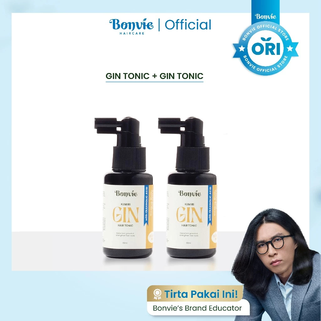 Jual Bundling Bonvie Anti Hairfall Kemiri Gin Hair Tonic (60ml) with ...