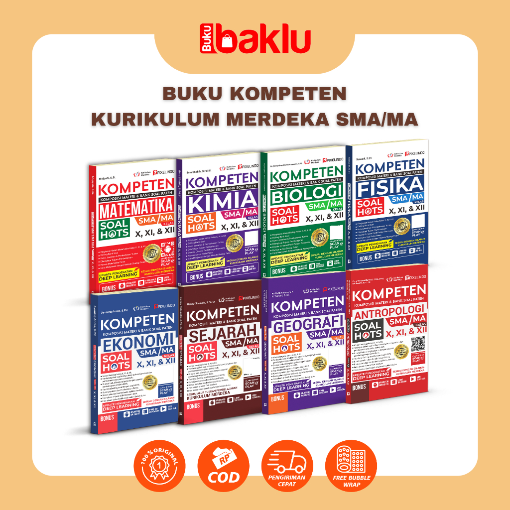 Jual Buku Kompeten Kurikulum Merdeka SMA/MA Kelas X,XI,XII (Materi, Soal, Pembahasan ...