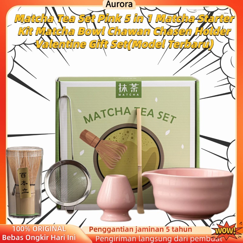 Jual (COD) Matcha Tea Set Pink 5 in 1 Matcha Starter Kit Matcha Bowl ...
