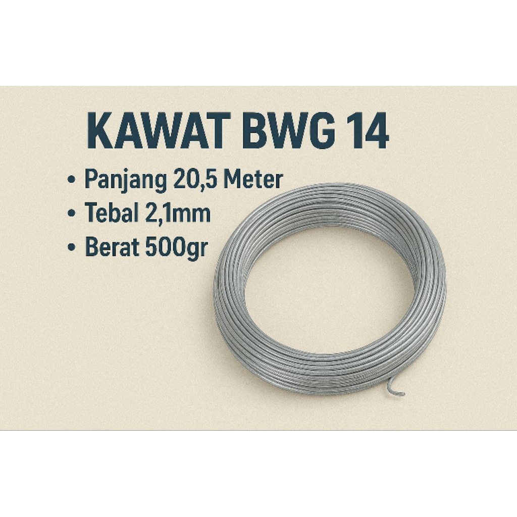 Jual Kawat BWG 14 Panjang 9,5 Meter – Tebal 2,1mm – Berat 500gr – Kawat ...