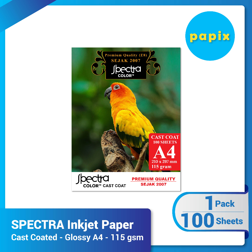 Jual Spectra Inkjet Paper Cast Coated – Glossy A4 (115 gsm) | Shopee ...