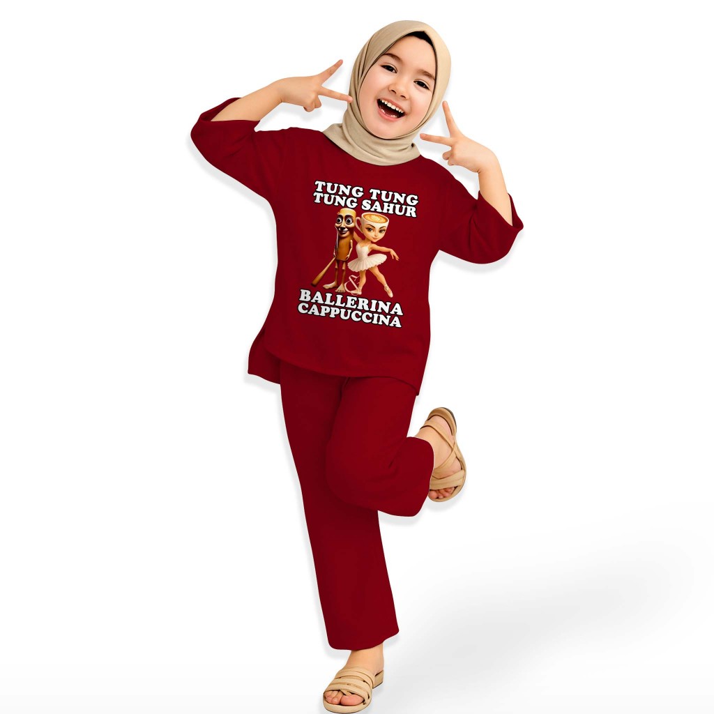 Jual Baju Setelan Tung Tung Sahur Dan Ballerina Cappuccina yang Lagi Trend dan Viral Untuk Anak ...