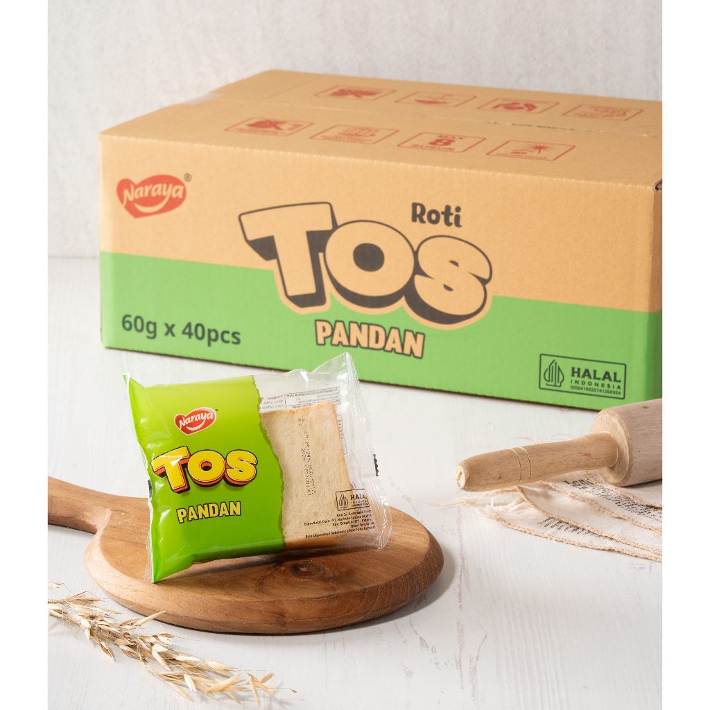Jual NARAYA Tos Roti Sandwich Isi Krim Pandan 60g - 1 Dus Isi 40 Pcs ...