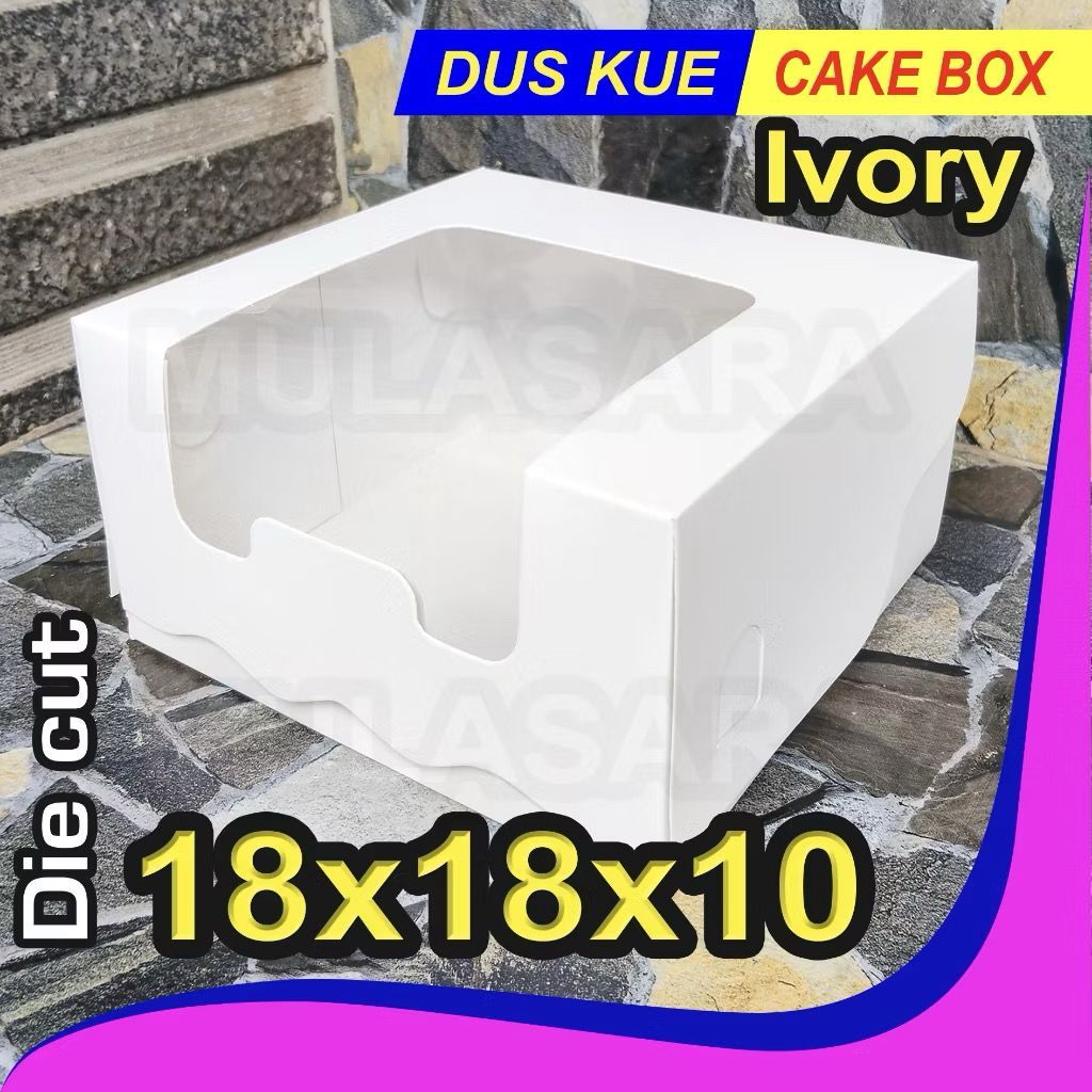 Jual dus 18x18x10 die cut / cake box aesthetic / dus estetik / box ...