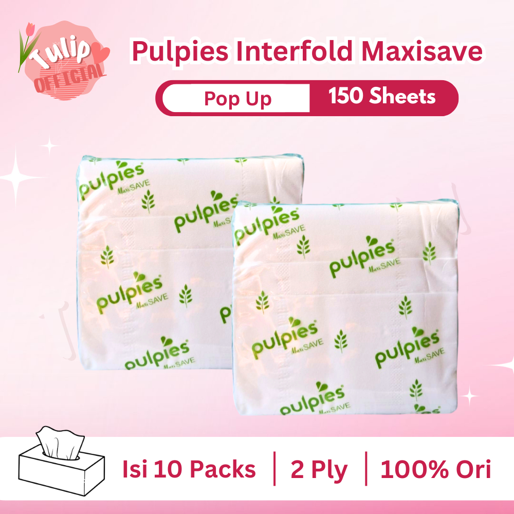 Jual MURAH Tissue PULPIES Compact Interfold Maxisave Pop Up 150 Sheets ...