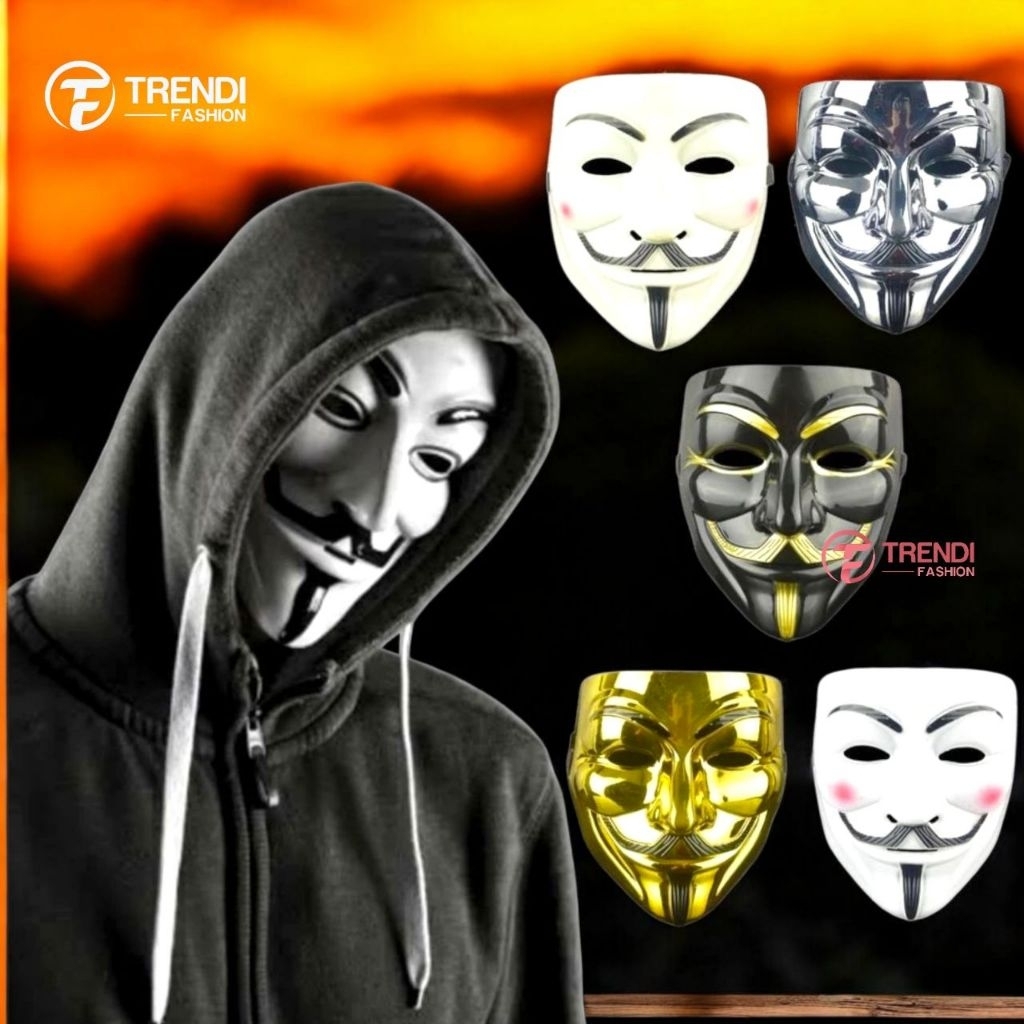 Jual Topeng Anonymous Hacker Topeng Helloween Topeng Pesta | Shopee ...