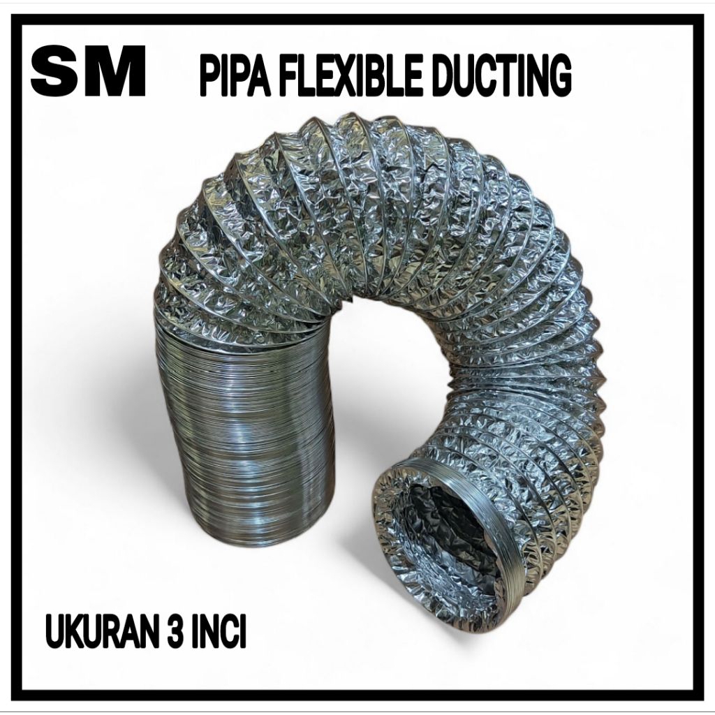 Jual Pipa Flexible ducting 3inci 1meter/crobong asap 3inci 1meter ...