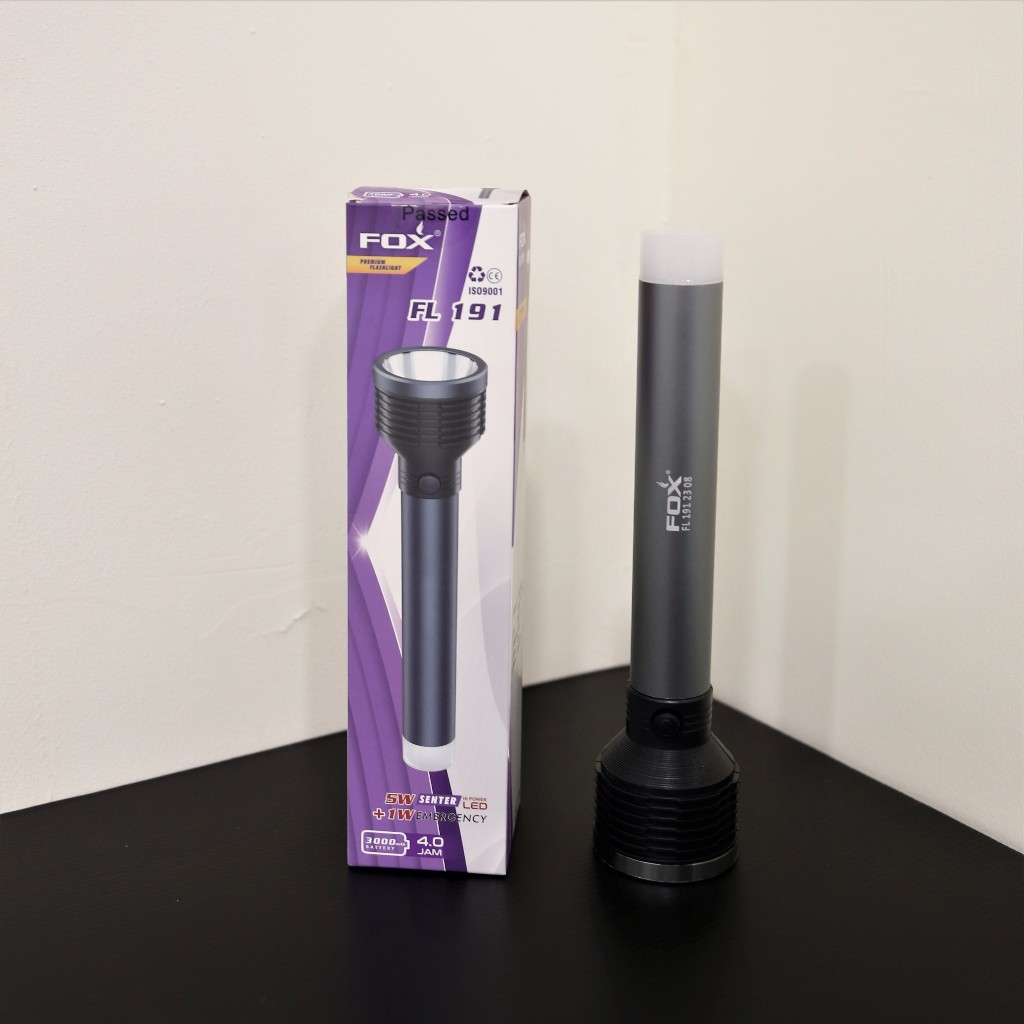 Jual Lampu Senter LED FOX FL 191 Rechargeable 3000mAh | Shopee Indonesia