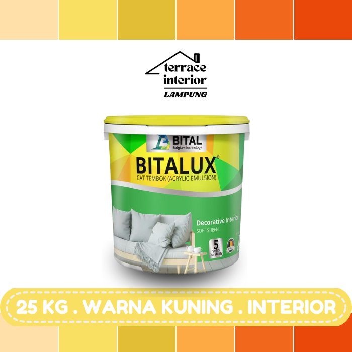 Jual Cat Tembok Interior Bital Asia Bitalux Warna Kuning 25 KG | Shopee ...