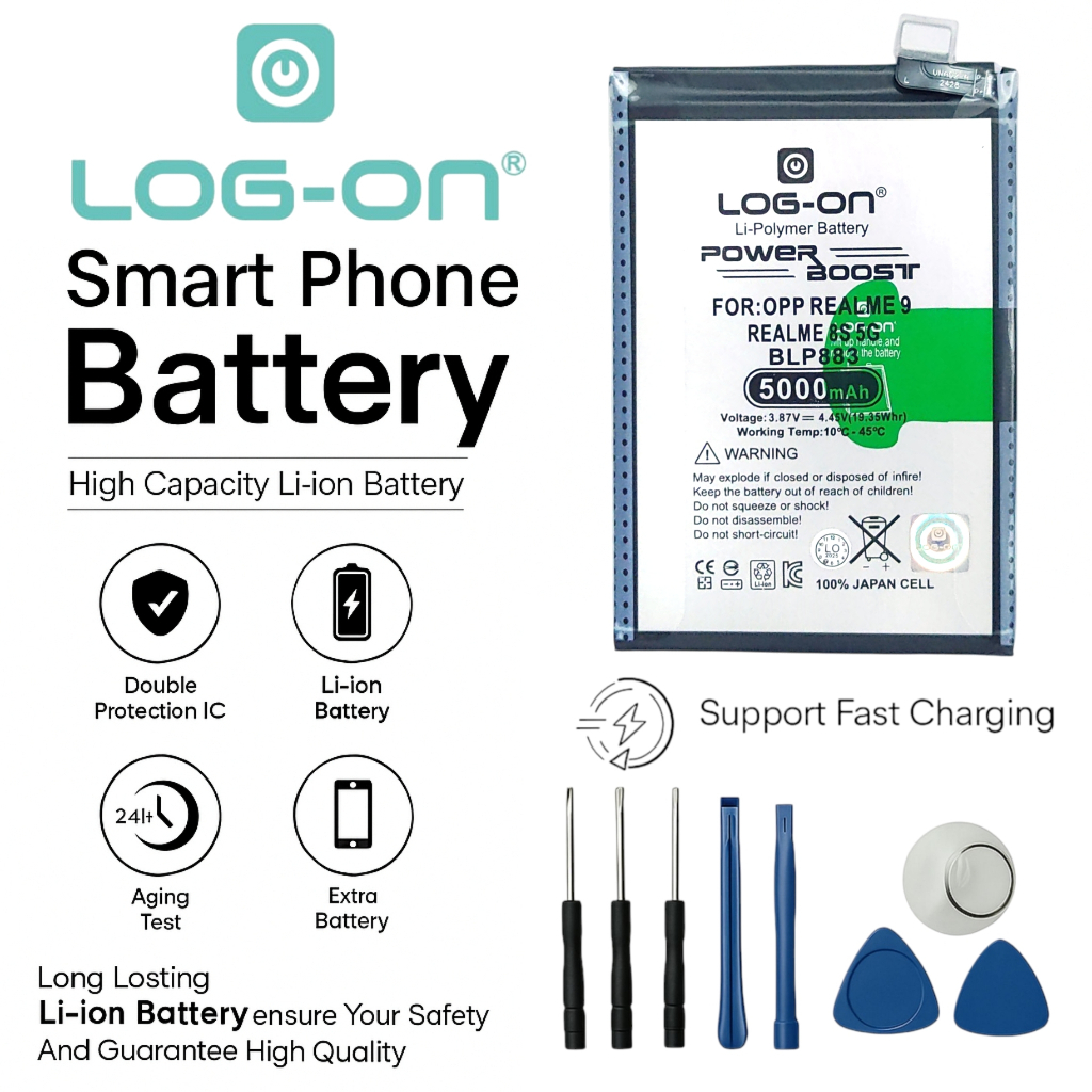Jual Baterai Log on BLP883 Untuk Realme 9 4G / Realme 8S 5G Power Boost ...