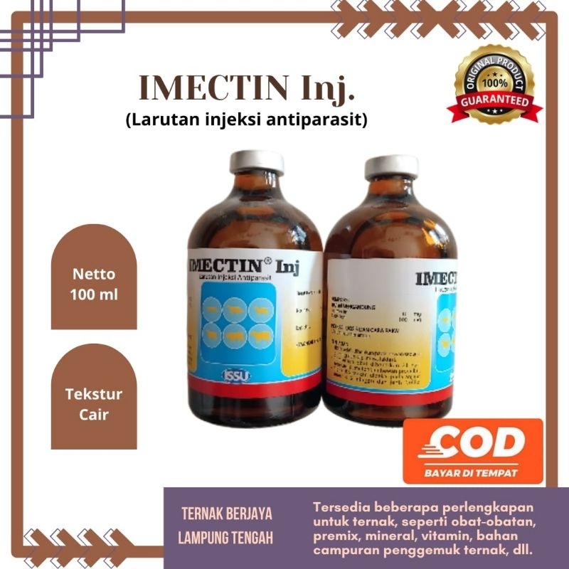 Jual IMECTIN Inj 100 ml - Antiparasit untuk hewan dengan fungsi seperti ...
