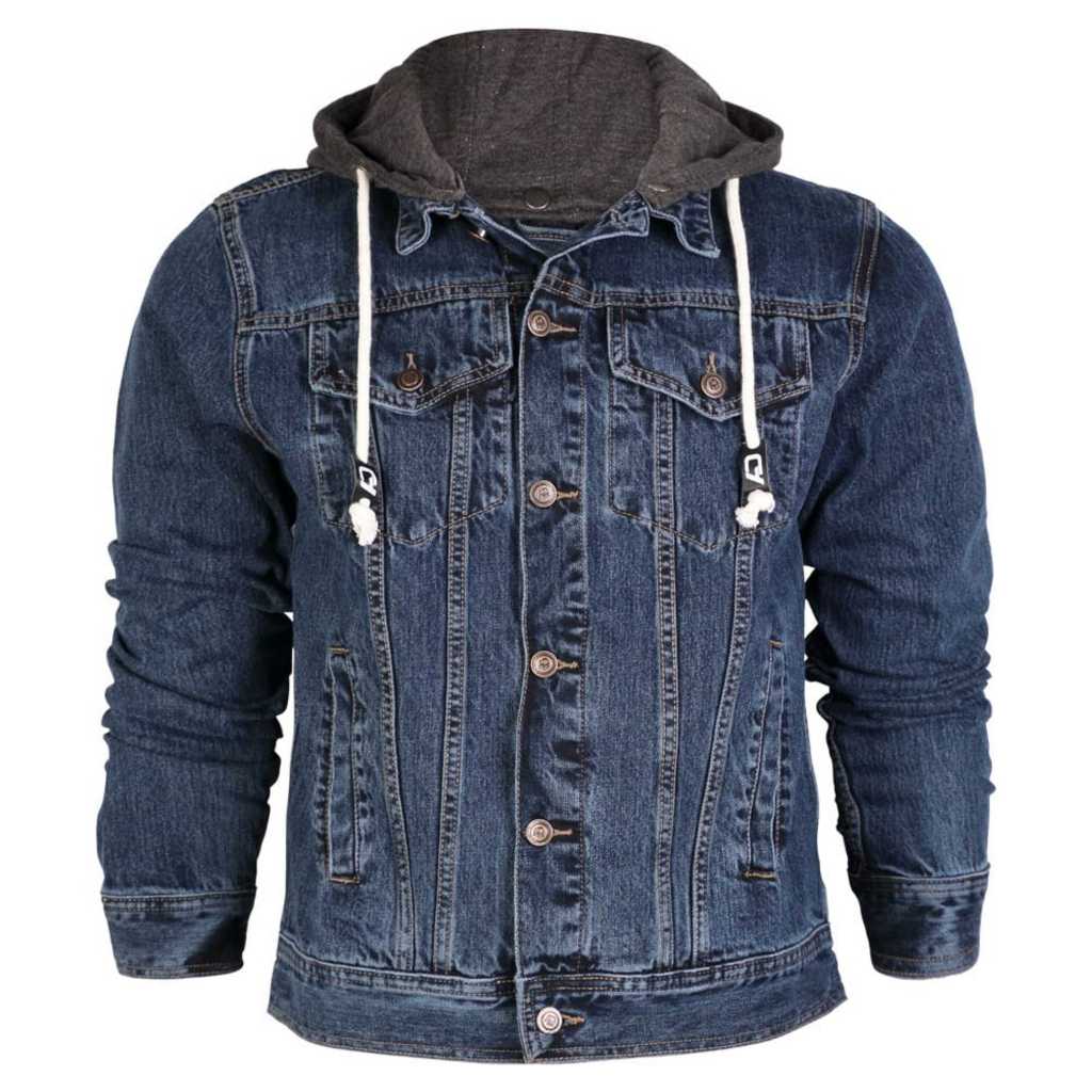 Jual Jaket Jeans Hoodie Pria Jaket Denim distro Oversize M - 3XL ...