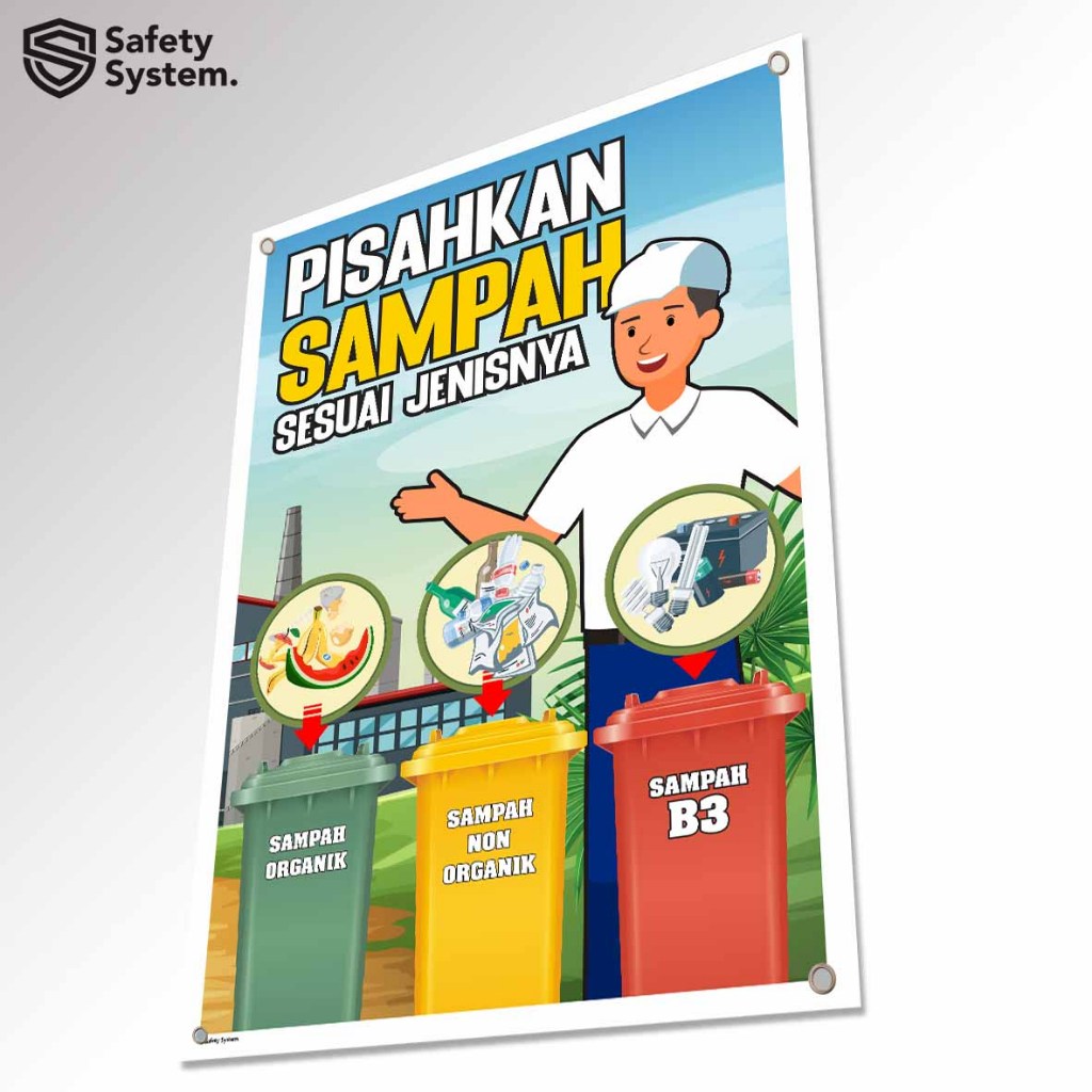 Jual Spanduk Banner K3 Keselamatan Kerja Pisahkan Sampah Organik Non B3 ...
