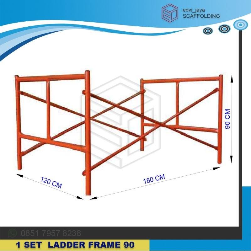Jual SCAFFOLDING LADDER FRAME TINGGI 90 CM 1 SET / STEGER / KAPOLDING ...