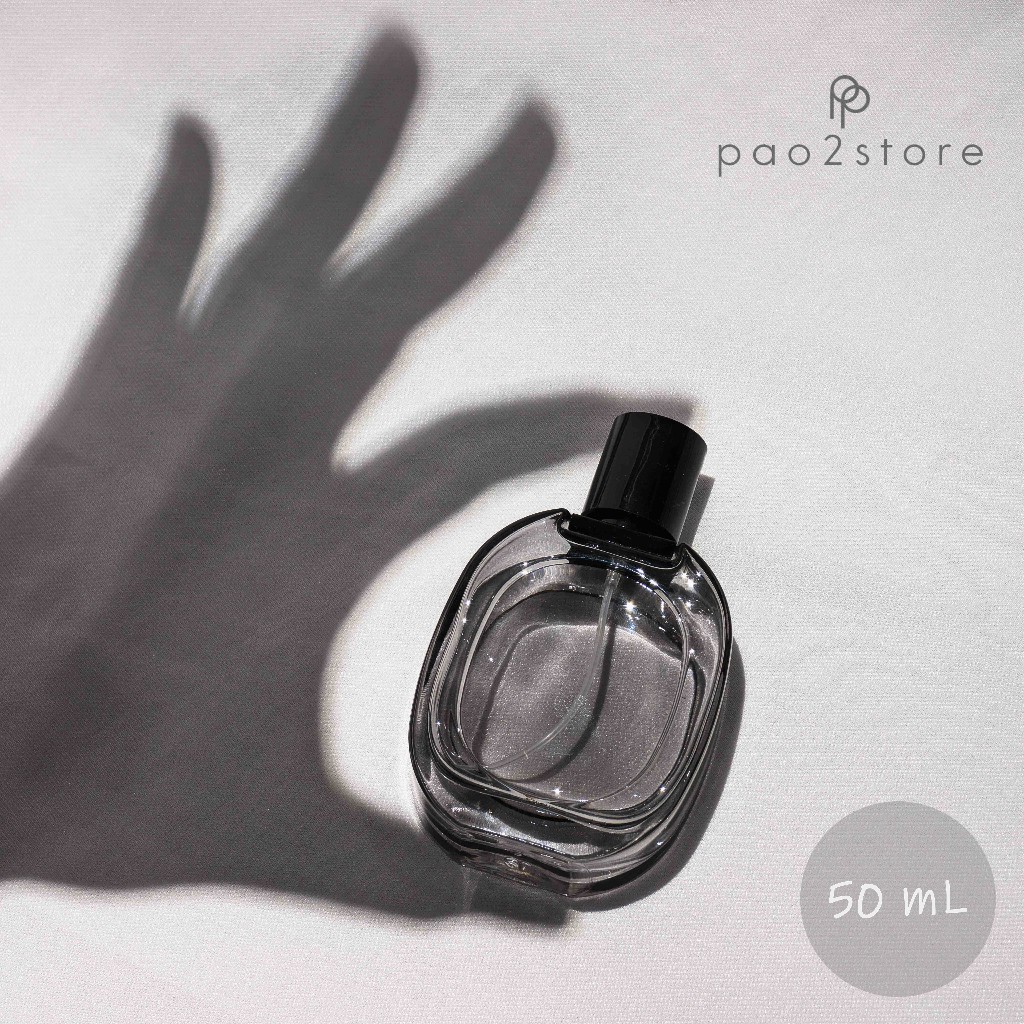 Jual Botol Parfum 50ml Spray Kaca Tebal Oval HITAM TRANSPARAN - Refill ...