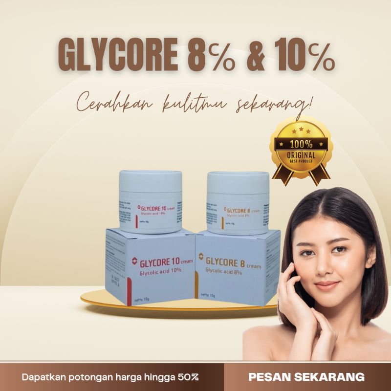 Jual GLYCORE 8℅ dan GLYCORE 10℅ WHITENING CREAM | MENCERAHKAN KULIT ...
