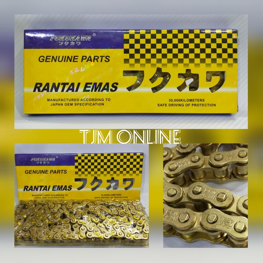 Jual RANTAI EMAS 428H-140L FUKUKAWA RANTE MOTOR GOLD KUNING | Shopee ...