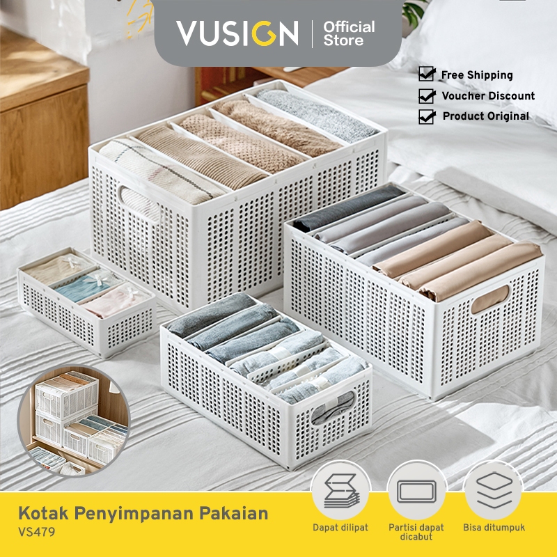 Jual Vusign Kotak Foldable Clothes Storage Box / Penyimpanan Lipat ...