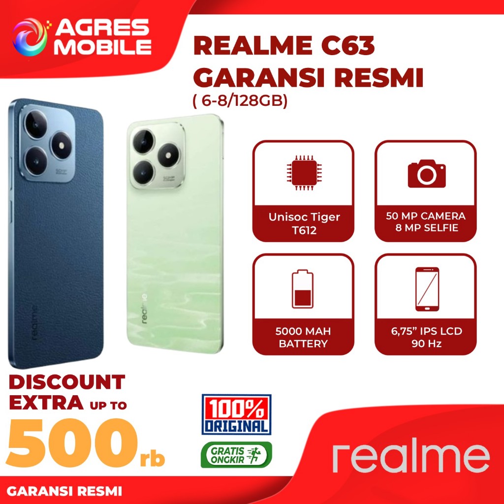 Jual REALME C63 6/8GB | 128GB 45W FAST CHARGE | 5000MAH DURABLE BATTERY ...