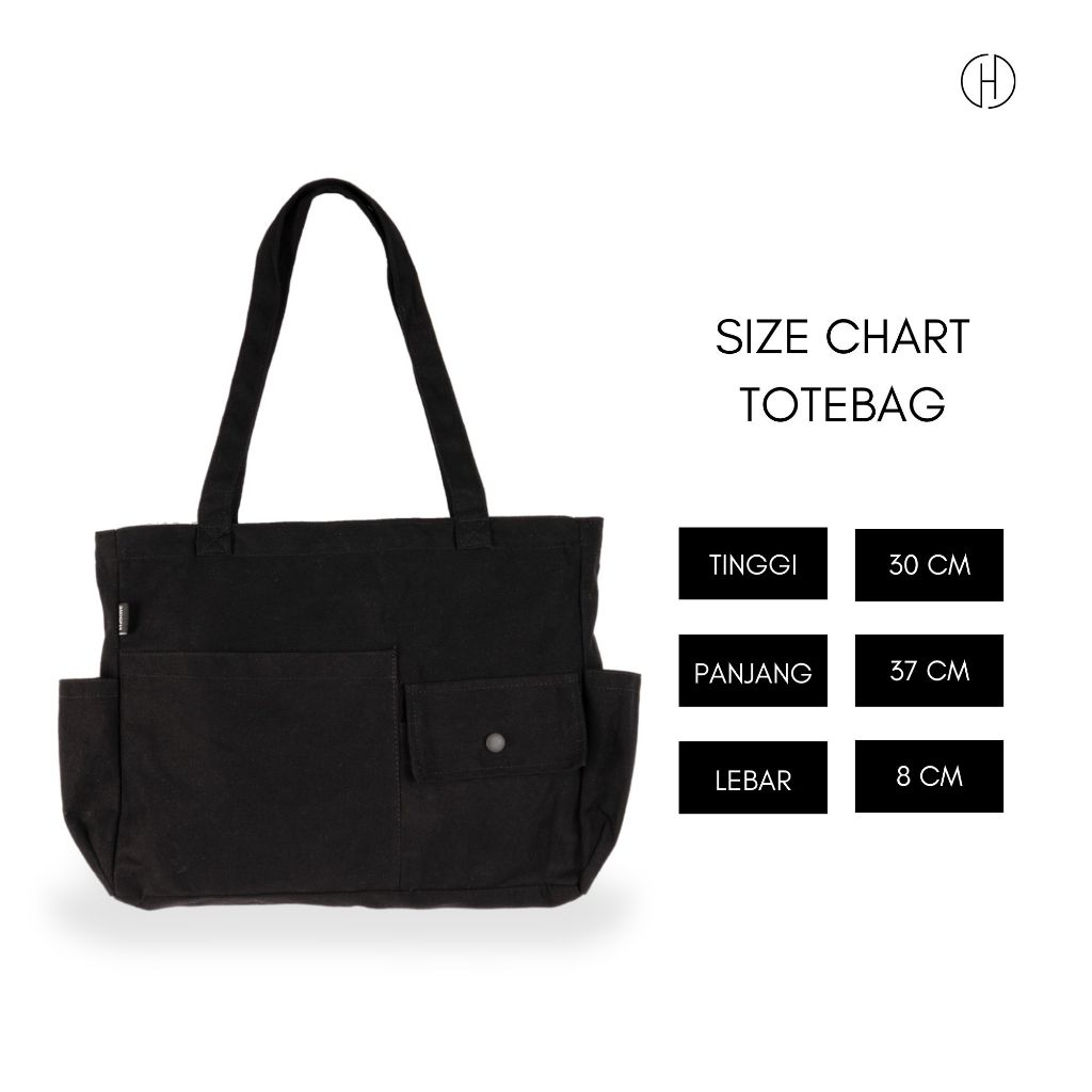 Jual Oakhopes - Totebag Kanvas Hitam | Thera Tote Bag | Tas Kuliah ...