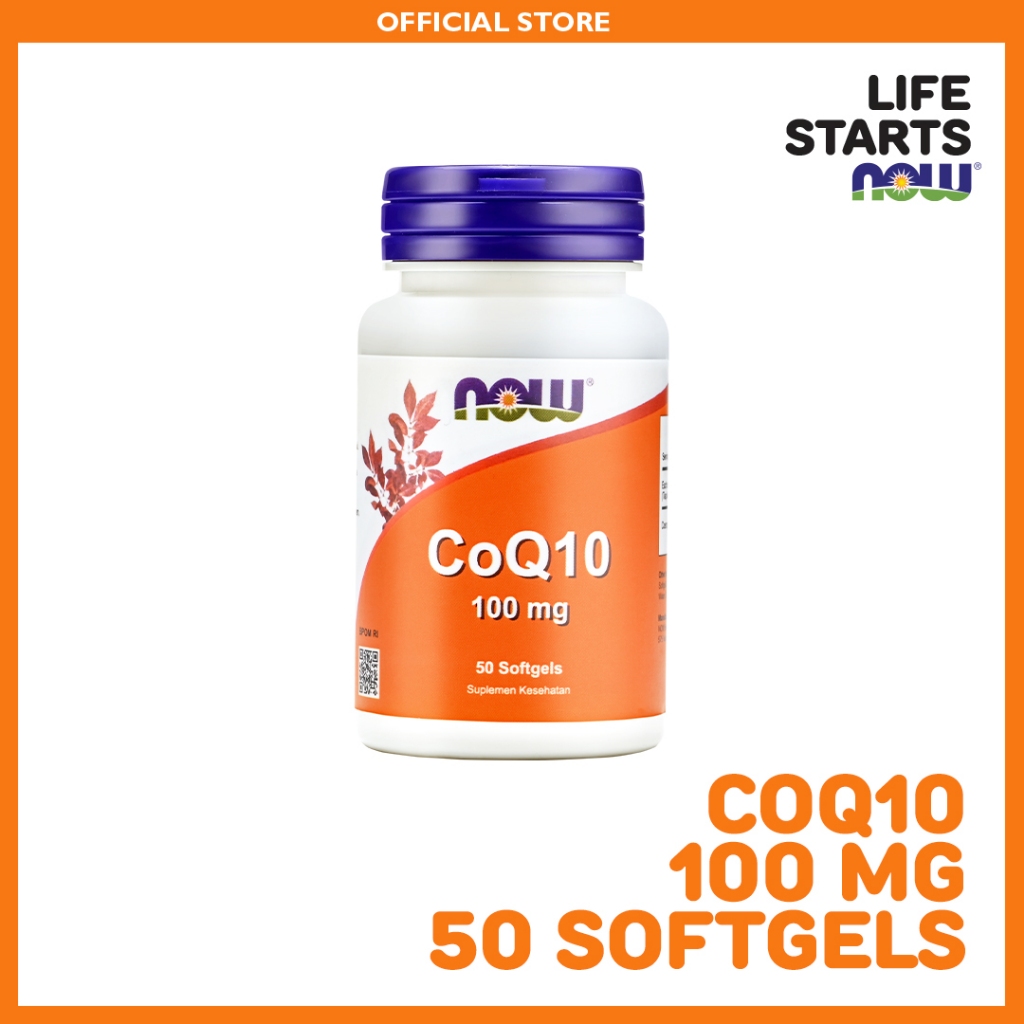 Jual NOW Supplements, CoQ10 100 mg, 50 Softgels | Shopee Indonesia