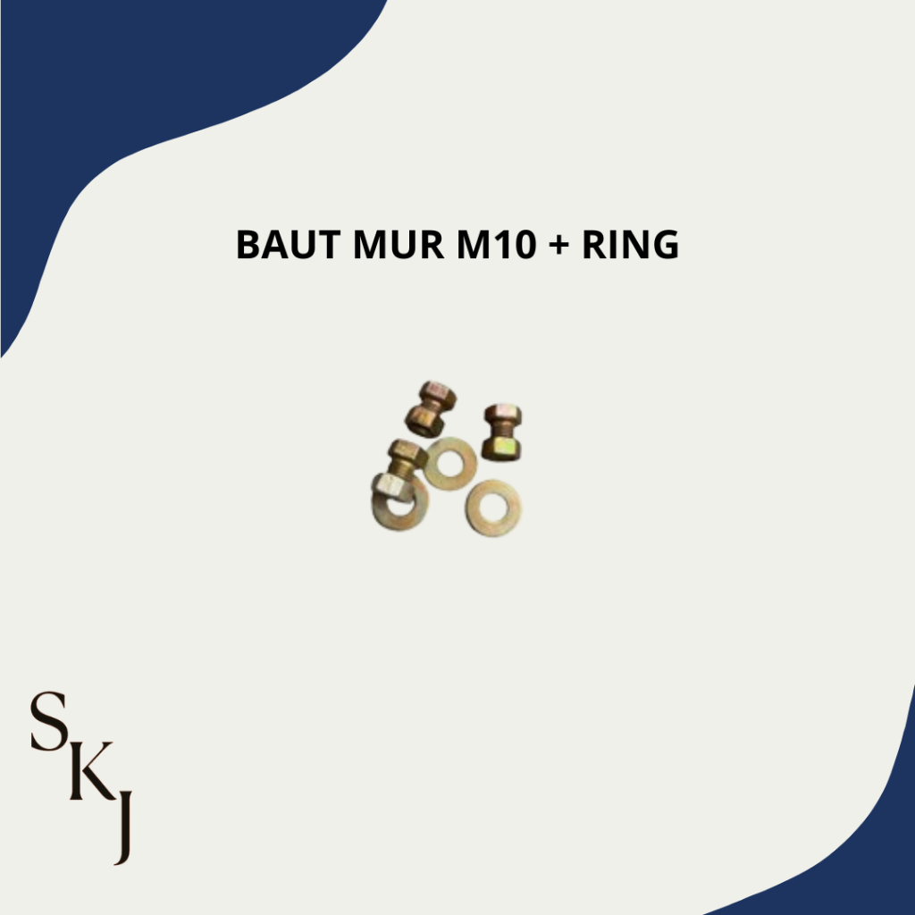 Jual Baut dan Mur M10 x 20/50/70 + Ring (30pcs) | Shopee Indonesia