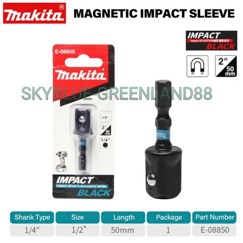 Jual MAKITA E-08850 Impact Black 1/2" Socket Adapter Impact Driver's ...