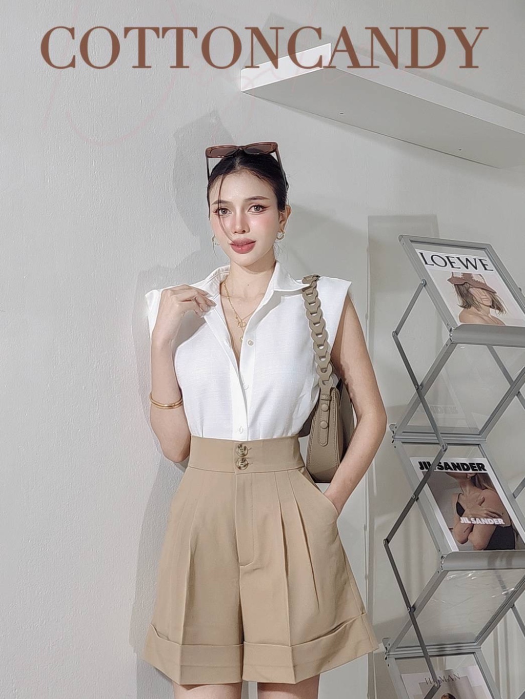 Jual Sora Shorts (Korean Two Buttons Basic Shorts Cotton Candy Import ...