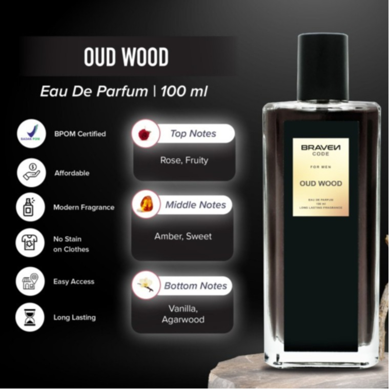 Jual Braven Code Eau De Parfum Oud Wood 100 ml Parfum Tahan Lama | Shopee Indonesia