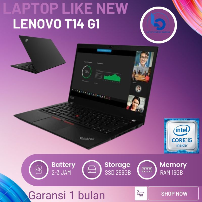 Jual Laptop Lenovo thinkpad T14 G1 Intel Core i5 Gen10 Ram 16Gb Ssd 256 gb Original touchscreen ...