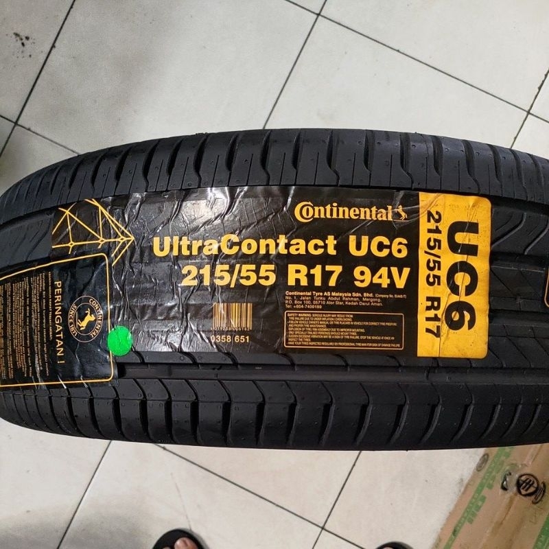 Jual Ban Continental Ultra Contact UC6 215/55/R17 94V Tubeles | Shopee Indonesia
