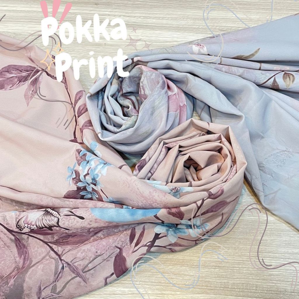 Jual Kain Poka Print / Silk Print / Kain Printing / woven polyester ...