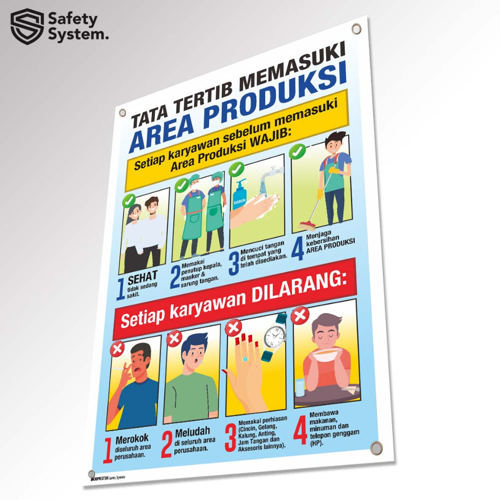 Jual Spanduk Banner K3 Keselamatan Kerja Tata Tertib di Ruang Produksi ...