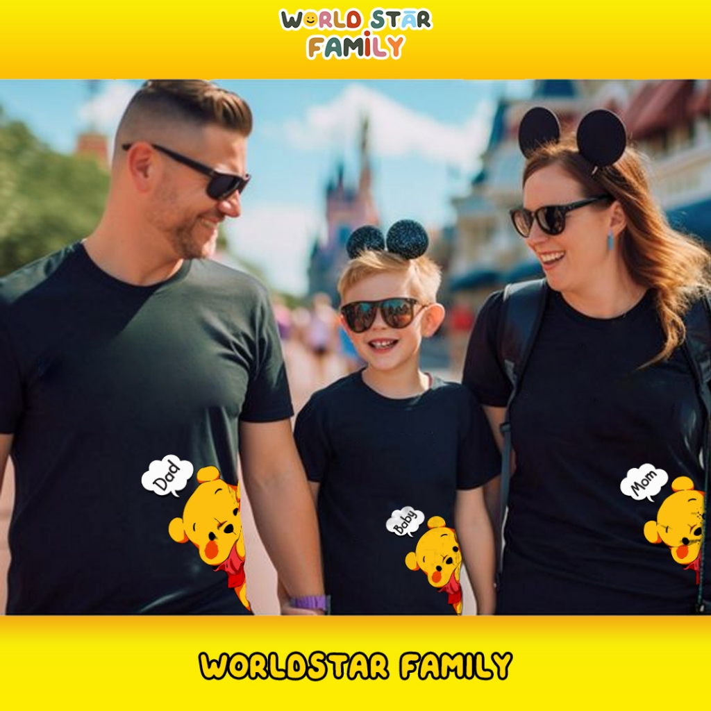 Jual WSF Kaos Couple Keluarga POOH Kaos Couple Keluarga Lucu Kaos ...