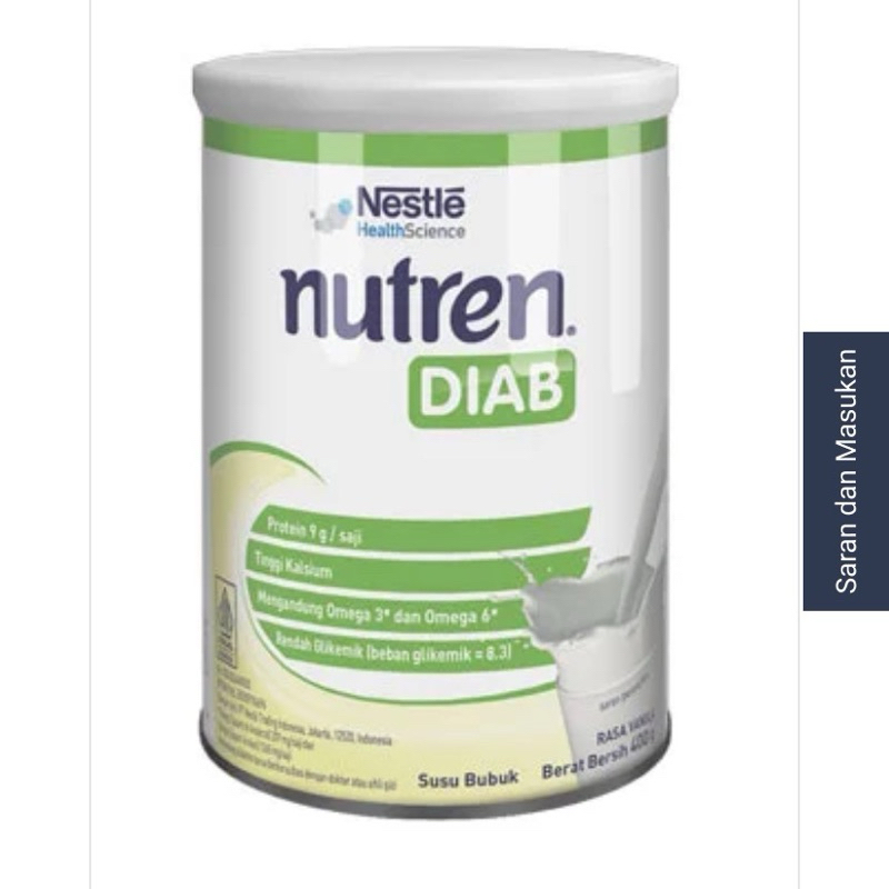 Jual Nutren Diab 400gr | Shopee Indonesia