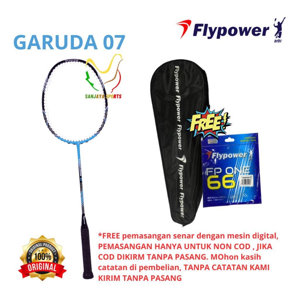 Jual RAKET FLYPOWER BADMINTON BULUTANGKIS FLYPOWER GARUDA 07 GARUDA 7 ...