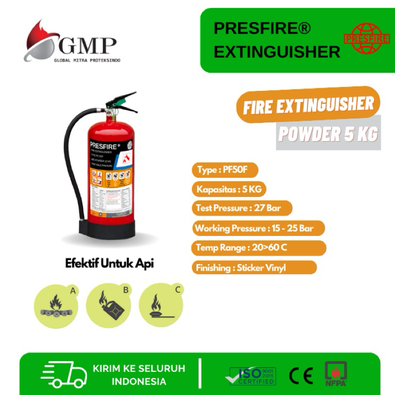 Jual PRESFIRE APAR Dry Chemical Powder 5KG Set Komplit | Shopee Indonesia