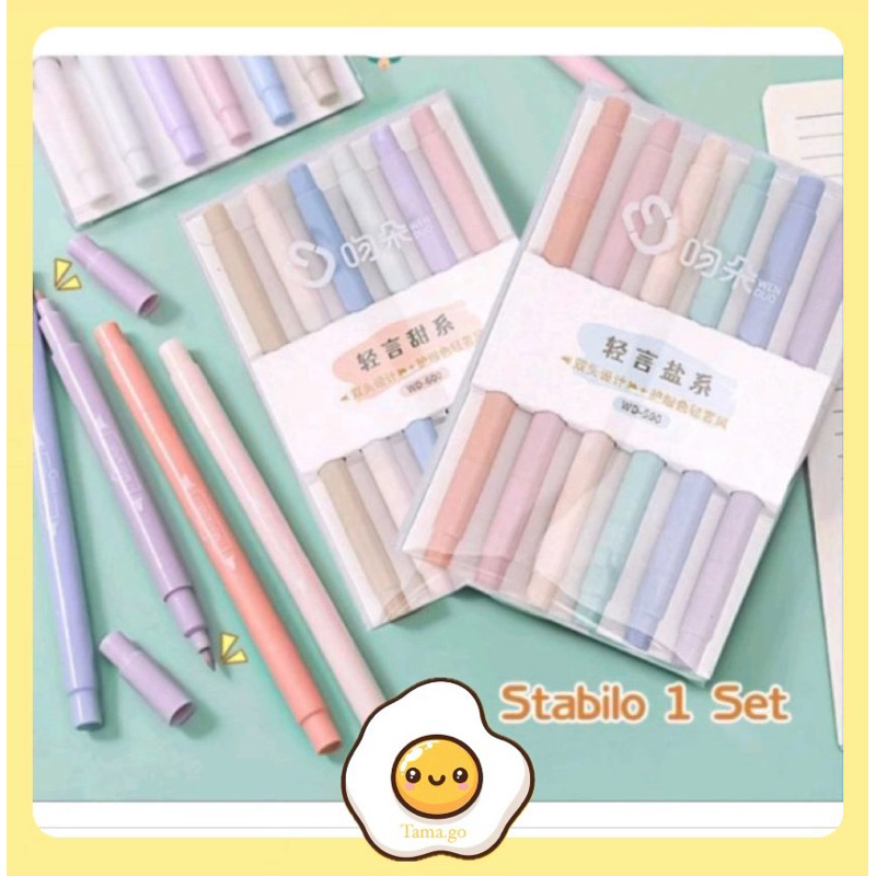 Jual Stabilo/stabillo warna/stabilo isi 6 warna pastel/Tint Marker ...