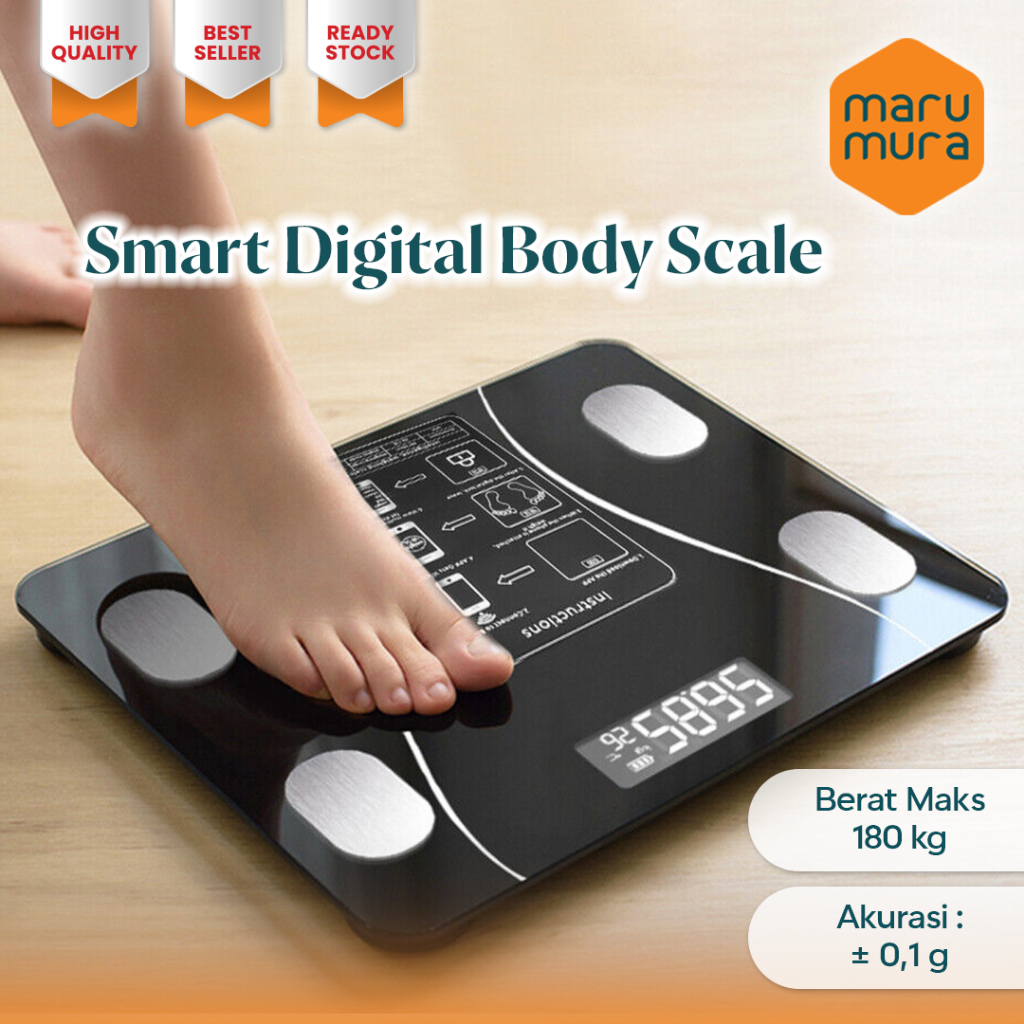 Jual Marumura Smart Digital Body Scale for Body Fat LED | Timbangan ...