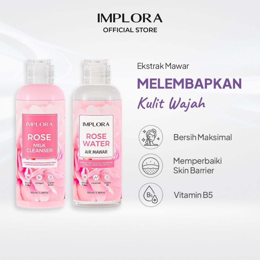 Jual Implora Rose Cleanser Series | Micellar water mawar pembersih ...