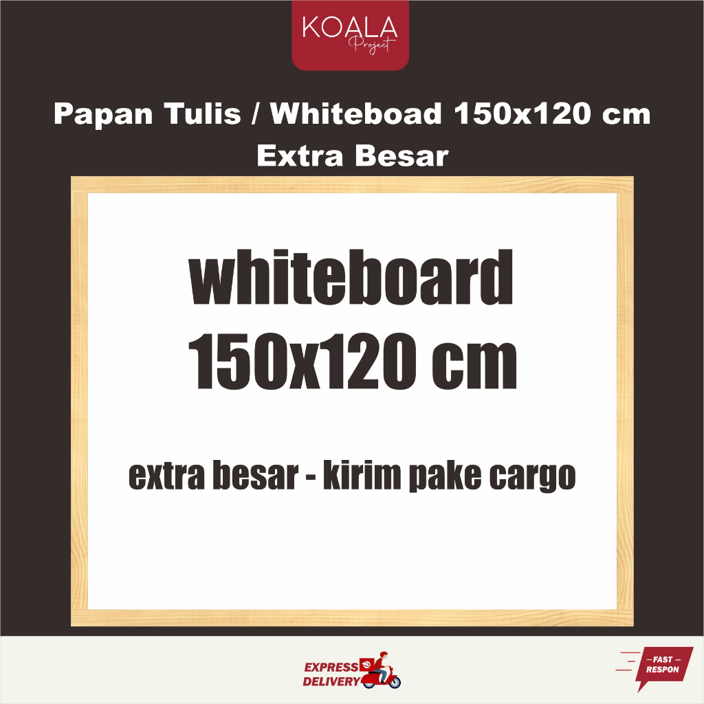 Jual WHITEBOARD FRAME KAYU PAPAN TULIS PUTIH 150x120 CM - KOALA PROJECT ...