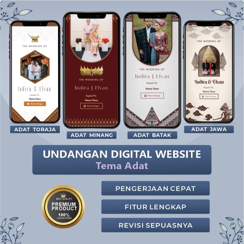 Jual Undangan Digital Website Pernikahan Online Tema Adat Jawa Batak ...