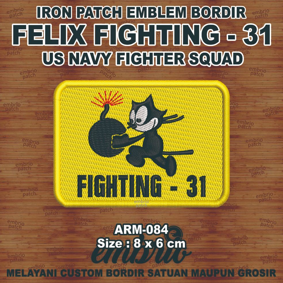 Jual ARM-084 Patch VF-31 FIGHTING 31 VFA-31 FIGHTER SQUAD TOMCATTERS US ...