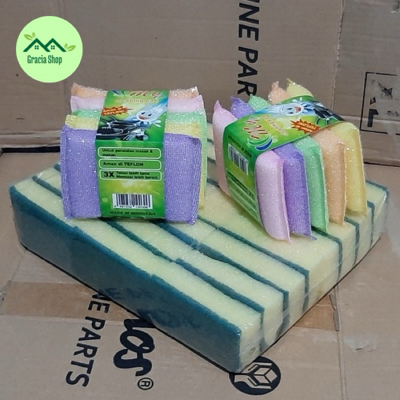 Jual Spons Cuci Piring / Spon busa / Sponge Serabut Jaring Serbaguna ...