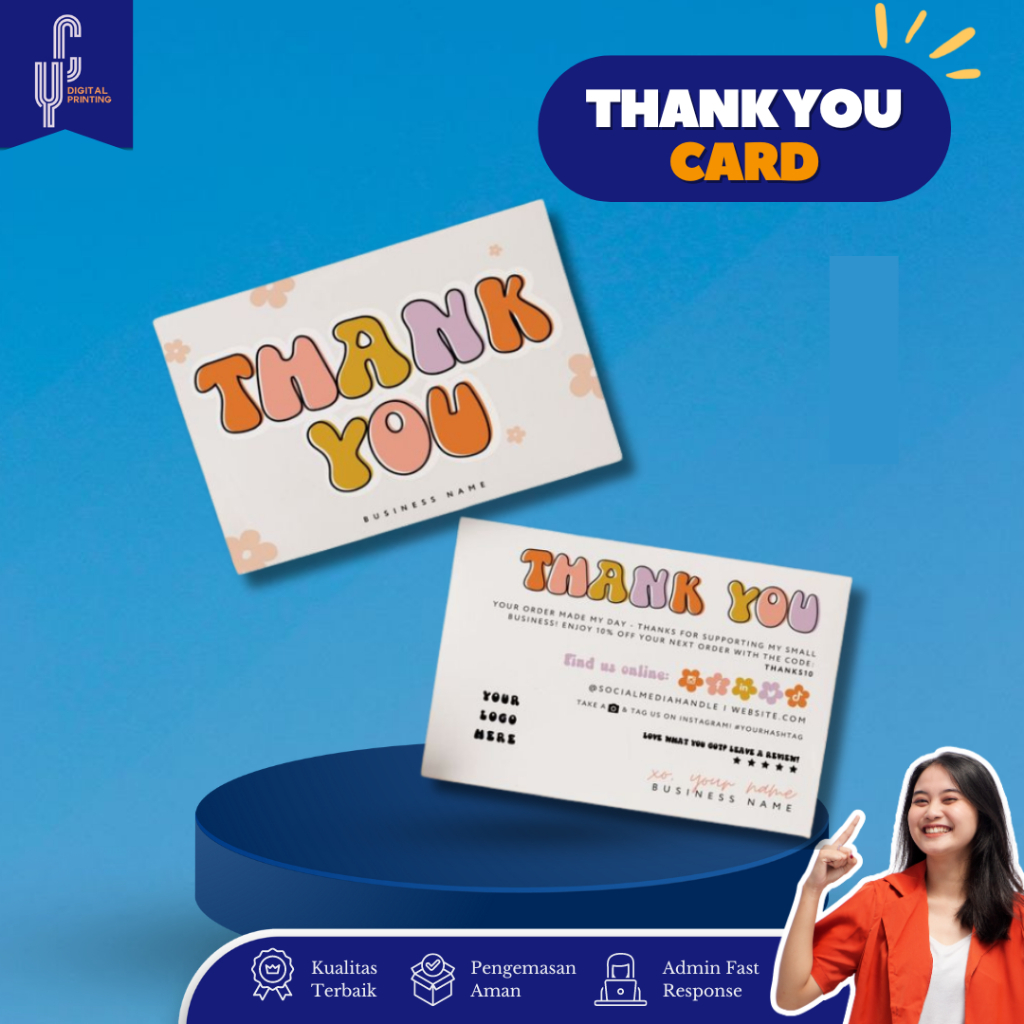 Jual CETAK THANK YOU CARD/KARTU UCAPAN ONLINE SHOP/SOUVENIR PERNIKAHAN BIRTHDAY CUSTOM TERMURAH ...