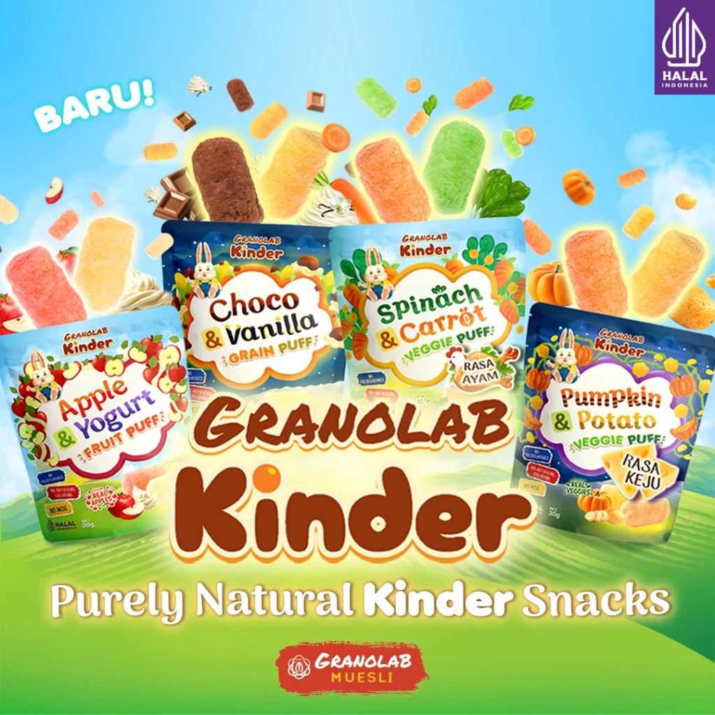 Jual GRANOLAB KINDER - Natural Puff Snack Bayi Alami 30g | Gluten Free ...